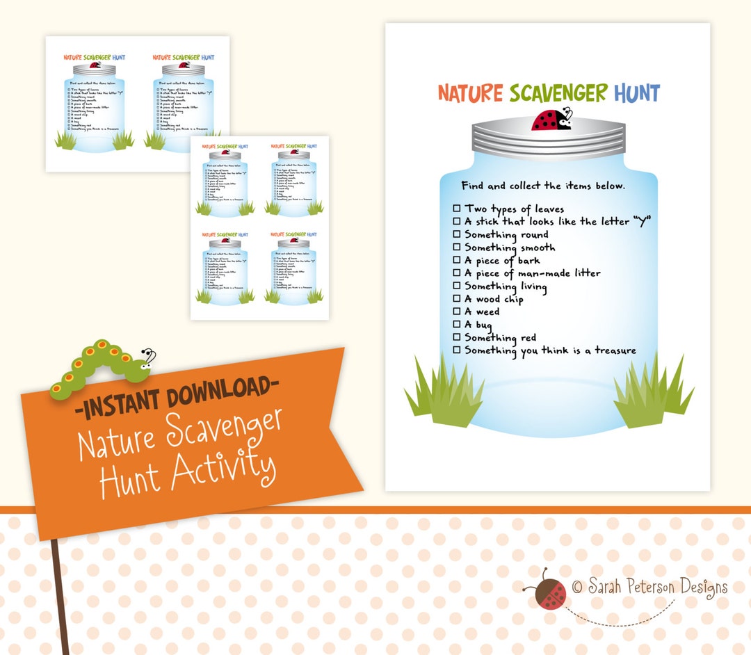 INSTANT DOWNLOAD Nature Scavenger Hunt Activity - Etsy