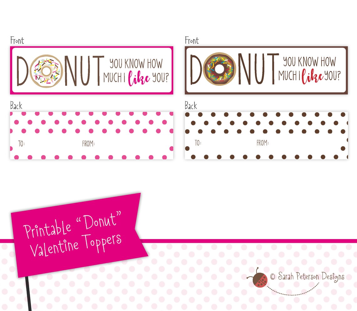 PRINTABLE - "donut You Know How Much I Like You?" - DIY Donut Valentine ...