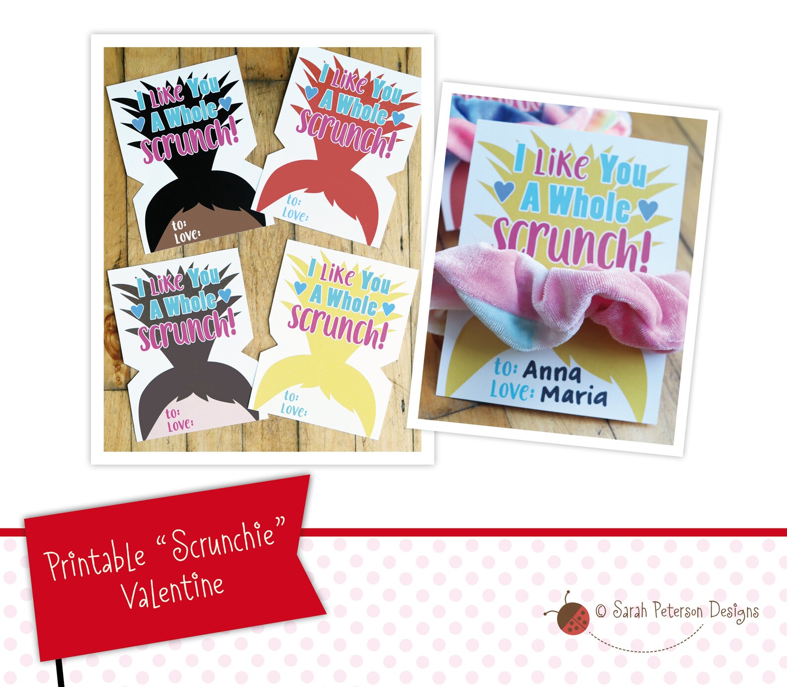 PRINTABLE I Like You a Whole SCRUNCH DIY Scrunchie - Etsy