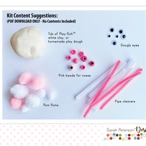 Instant Download PRINTABLE EDITABLE Make Your Own play Dough Bunny Kit ...