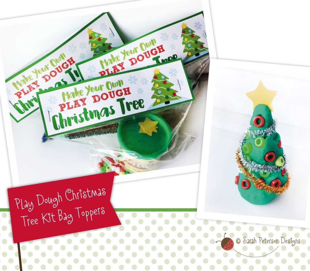 Instant Download PRINTABLE - Play Dough Christmas Tree Kit Bag Toppers ...