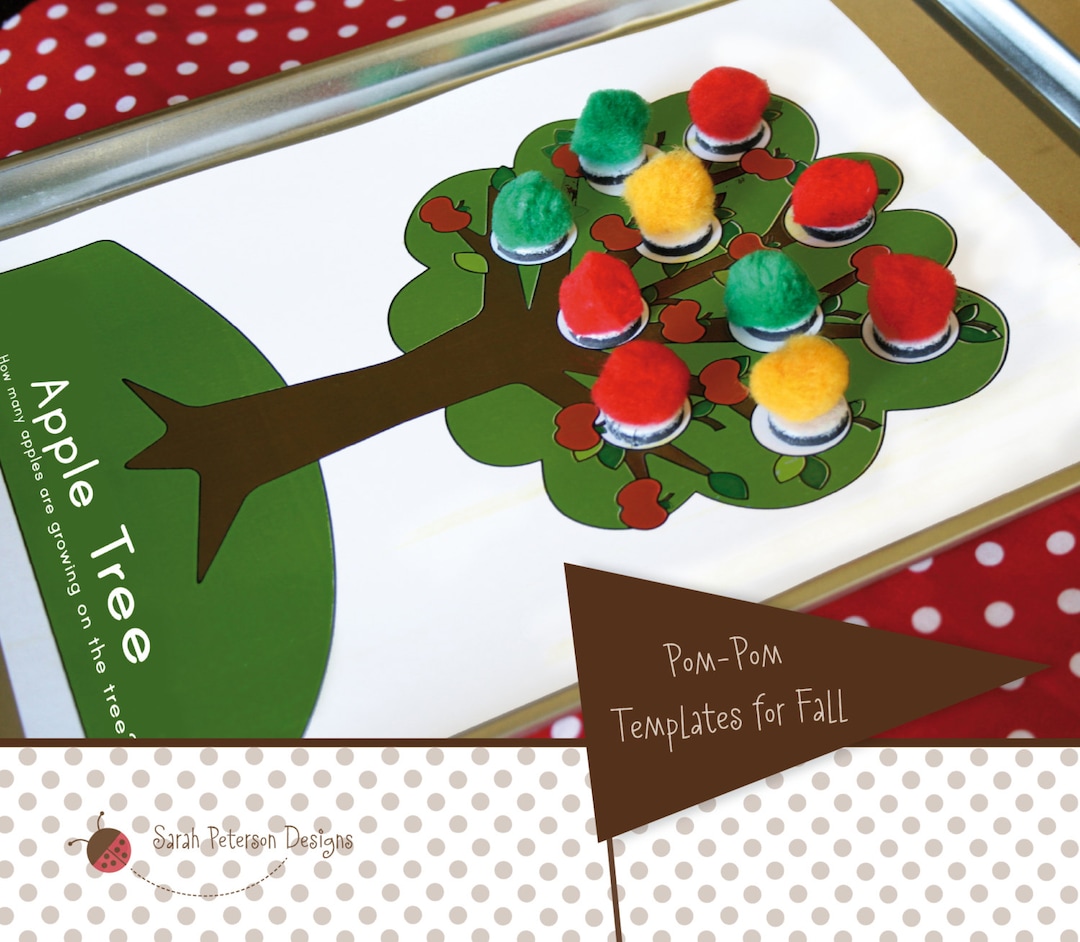 Fall Themed Pom Pom Templates - Instant Download Printable - Etsy