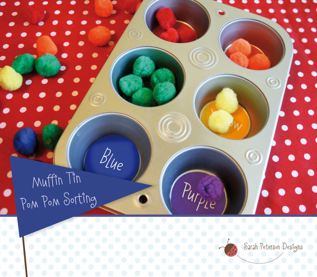 Muffin Tin Pom Pom Color Sorting Activity - Instant Download Printable ...
