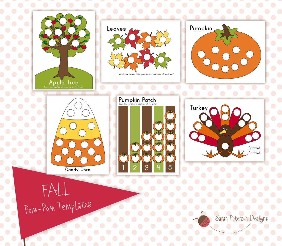Instant Download Printable Set of 18 Pom Pom Templates for - Etsy