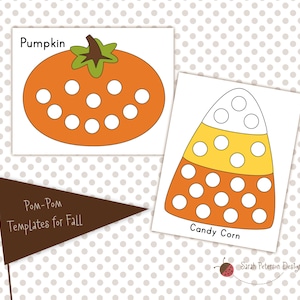 Fall Themed Pom Pom Templates - Instant Download Printable - Etsy