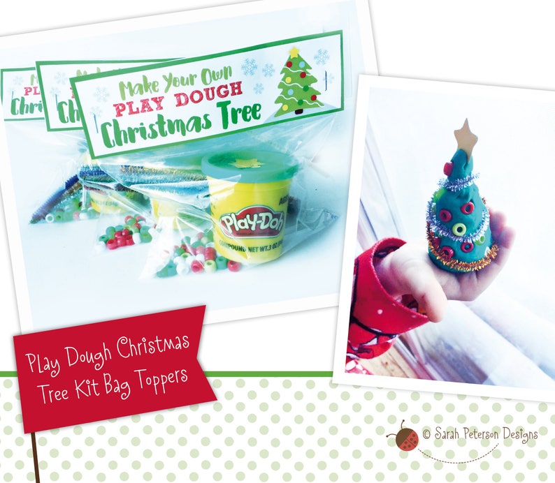 Instant Download PRINTABLE - Play Dough Christmas Tree Kit Bag Toppers ...