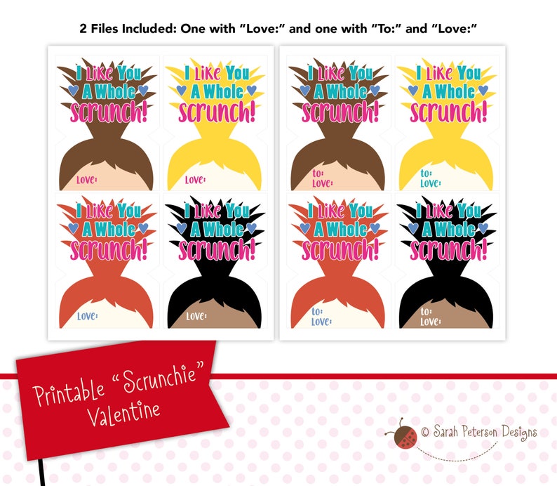 PRINTABLE I Like You a Whole SCRUNCH DIY Scrunchie - Etsy