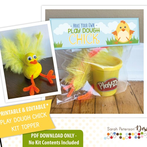 Instant Download PRINTABLE Play Dough Turkey Kit Bag Toppers - Etsy