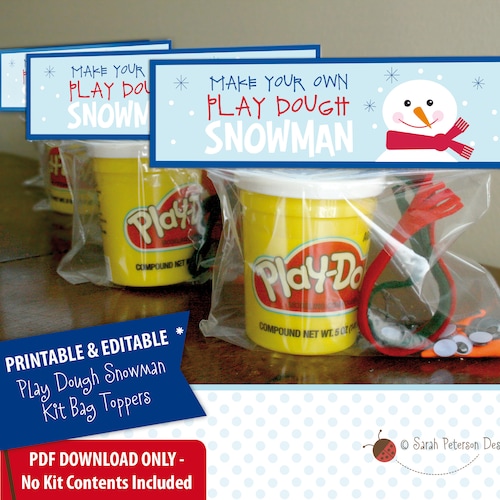Instant Download PRINTABLE Play Dough Turkey Kit Bag Toppers - Etsy