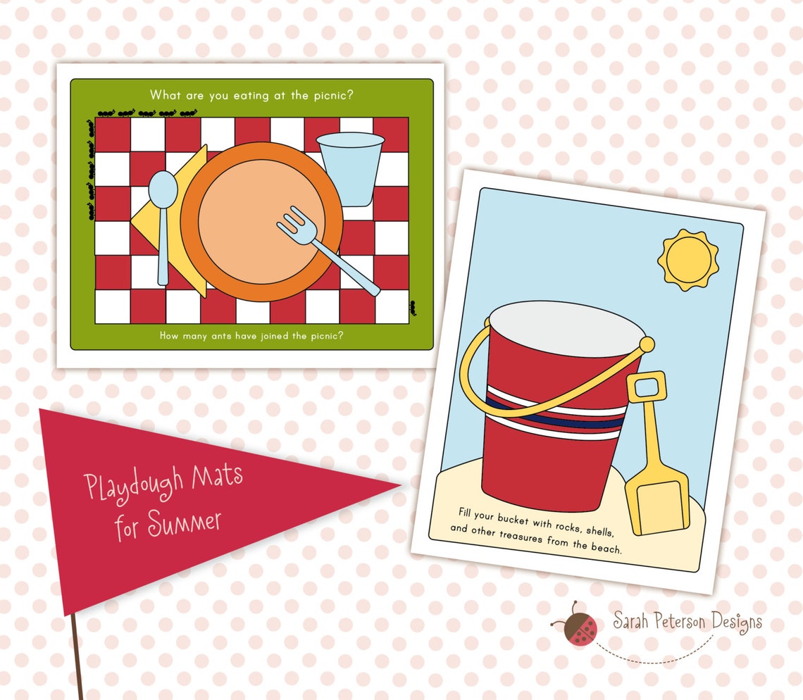 Summer Themed Play Dough Mats - Instant Download Printable - Etsy