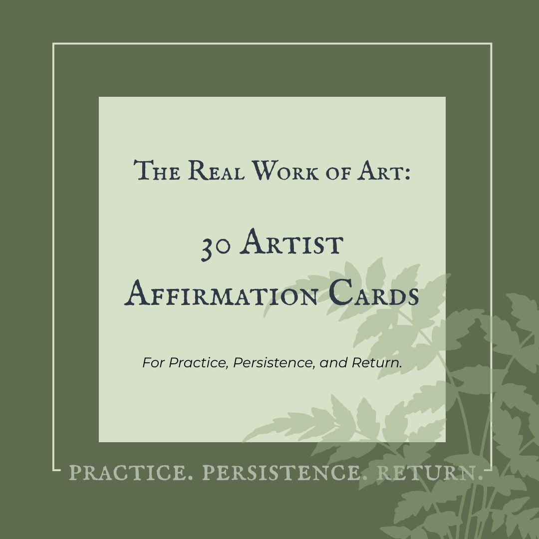 Artist Affirmation Cards | the Real Work of Art | Art Studio Practice ...
