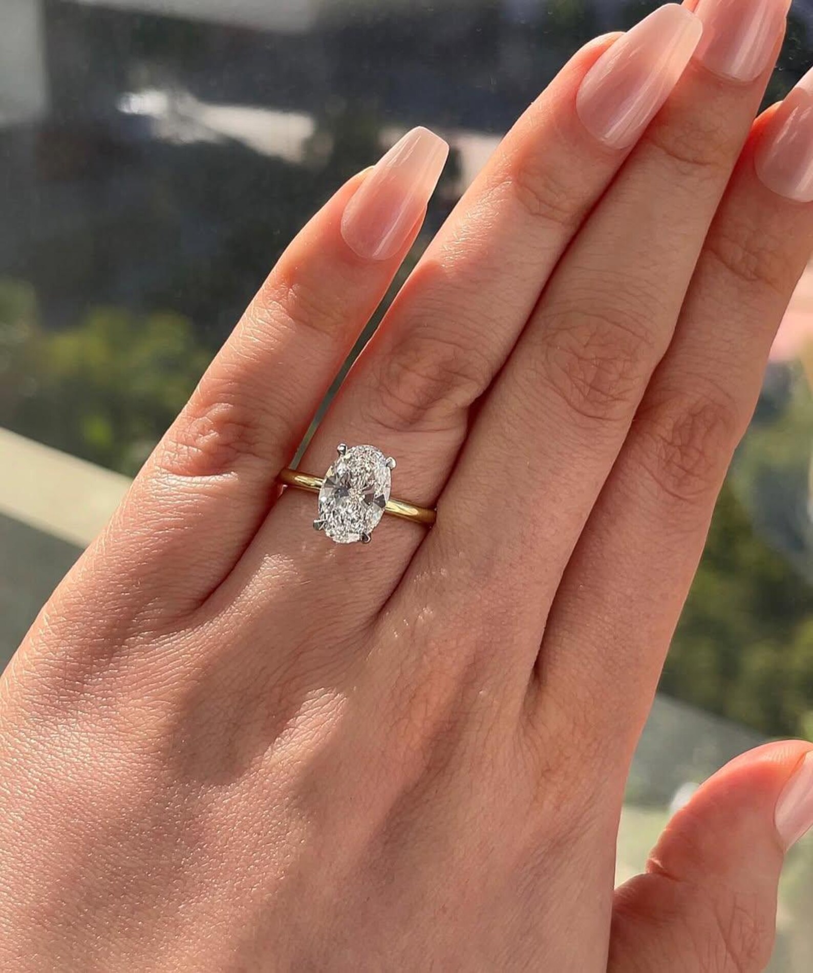 Twotone Hidden Halo Lab Diamond Ring 2ct Oval Lab Grown Diamond ...