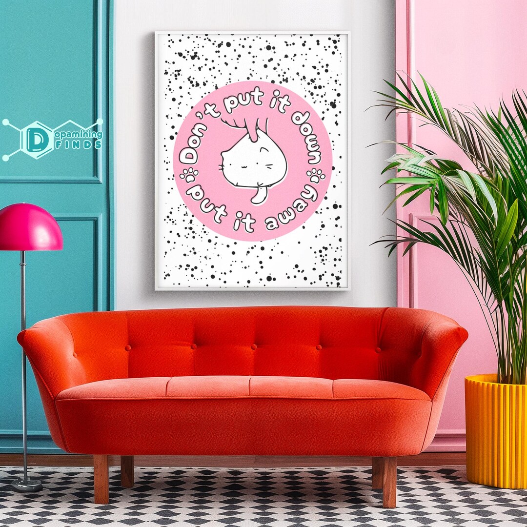 ADHD Mental Health Poster | Cute Cat Inspirational Wall Art | 'don't ...