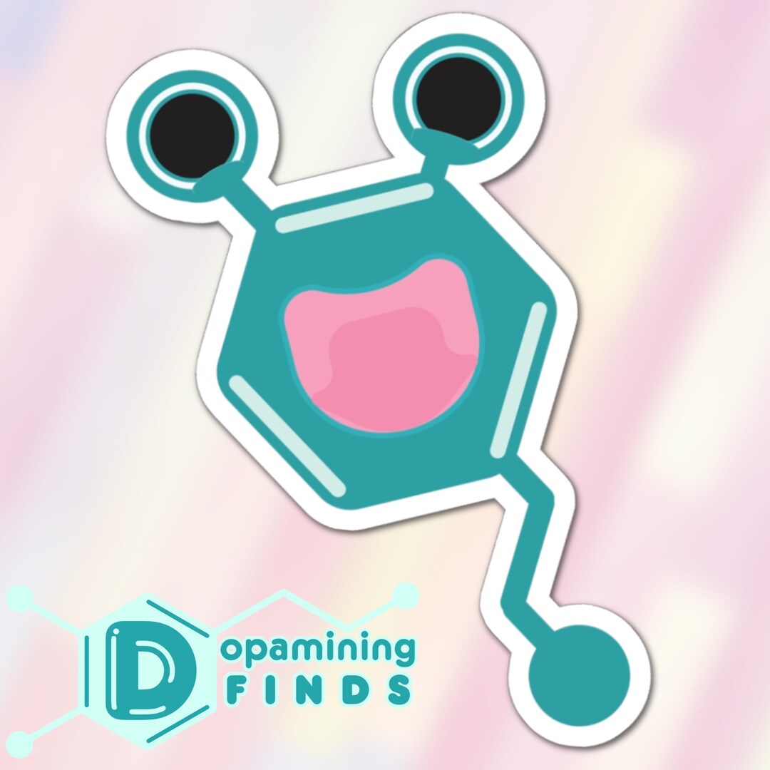 Cute Teal ADHD Dopamine Molecule Sprite Stickers - Fun Chemistry Decal ...