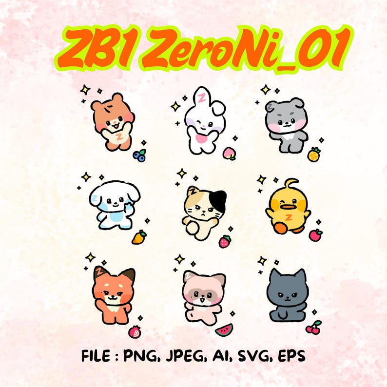 Zerobaseone ZB1 Zeroni Doodle Character 1 Set - Etsy