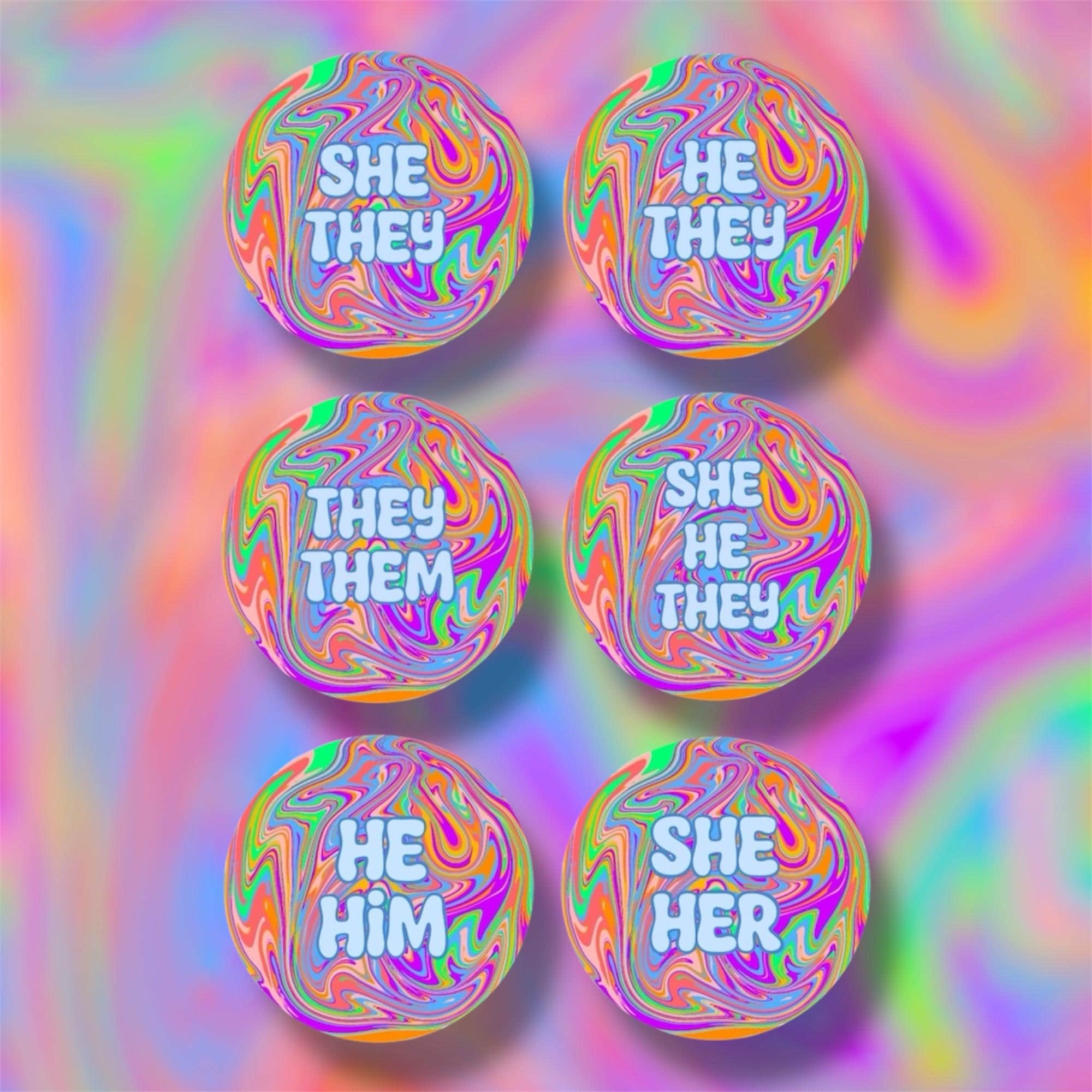 Pronoun Pin Sets - Etsy