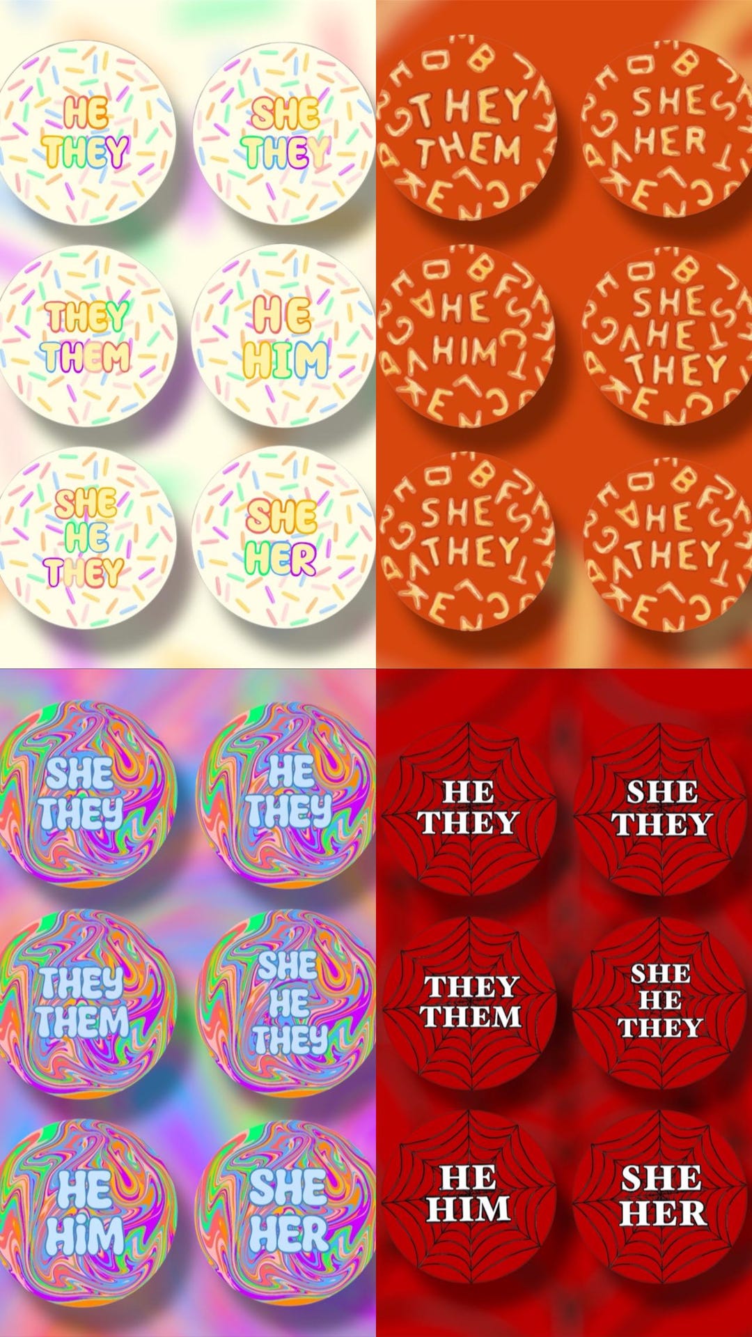 Pronoun Pin Sets - Etsy