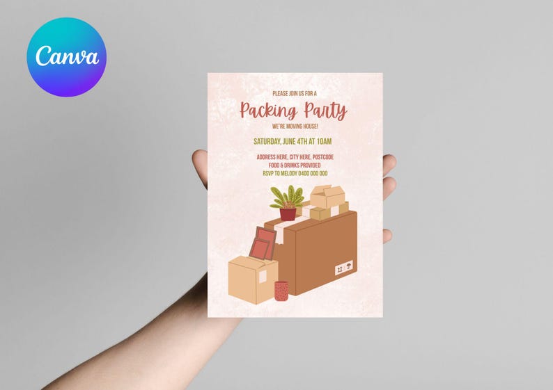 Packing Party Invitation EDITABLE / Moving House - Packing to Move ...