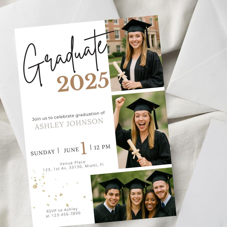 2025 Graduation Invitation Template: Editable Canva Evite (digital ...