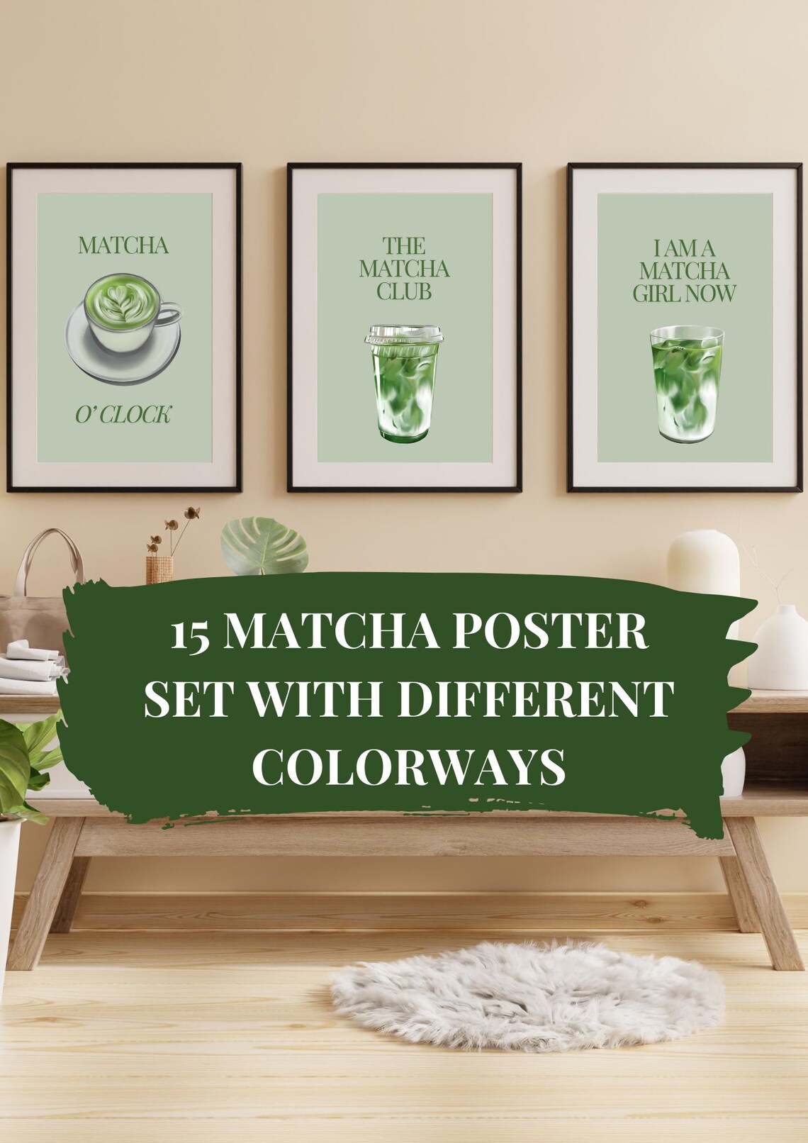 Matcha Poster Set - Matcha Wall Art, Matcha Lover Print, Digital ...