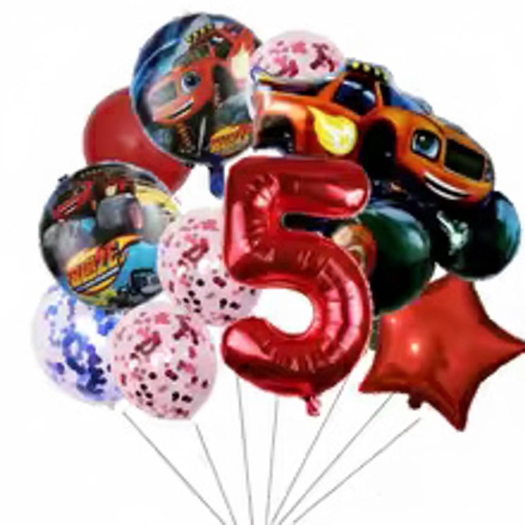 Blaze Monster Machine Birthday Balloon Kit: Race Car Party Decorations ...
