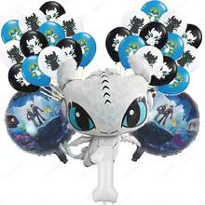 28pcs Toothless Dragon Birthday Balloons: Kawaii Night Fury Gifts for ...