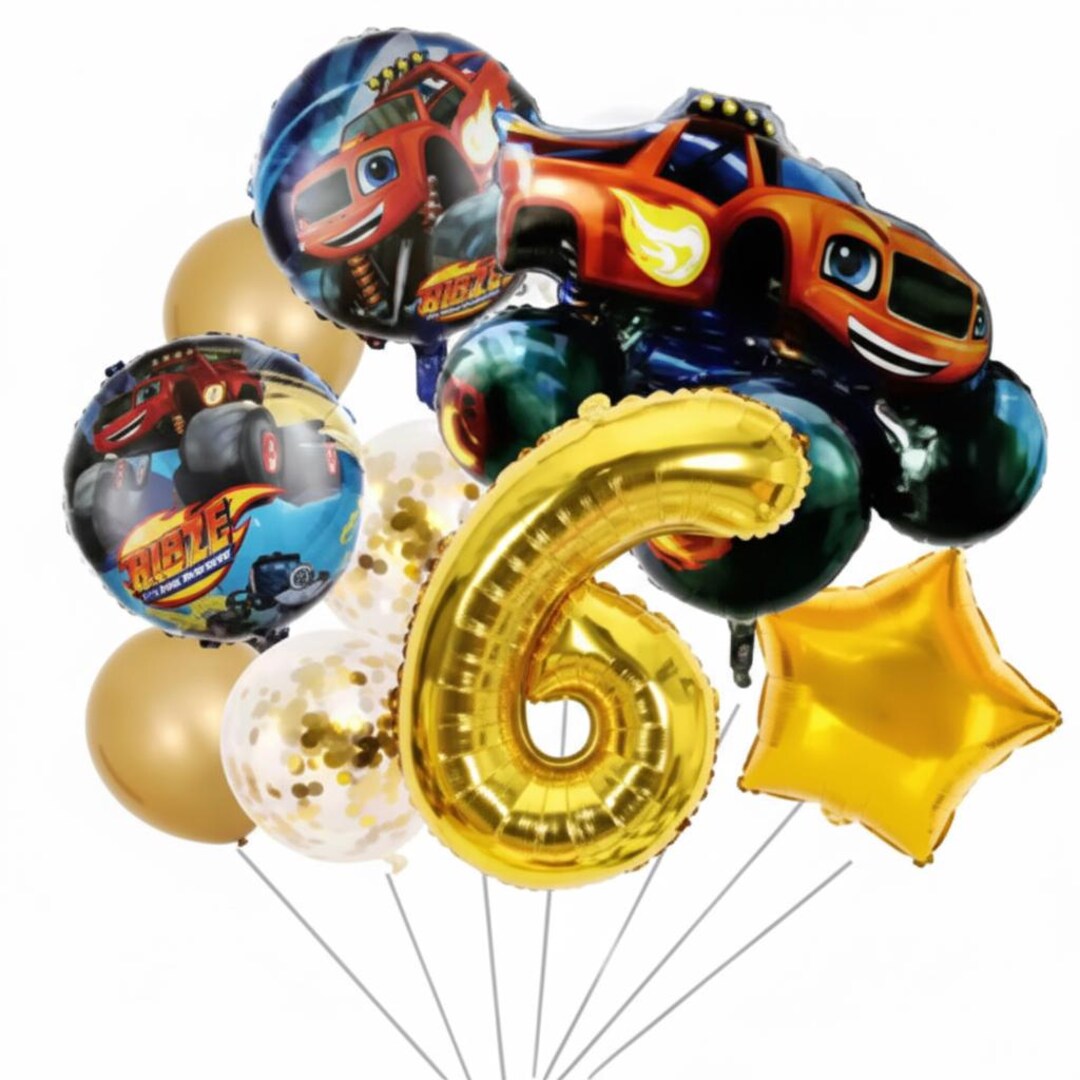 Blaze and the Monster Machines Foil Balloon Set | Number & Truck Party ...