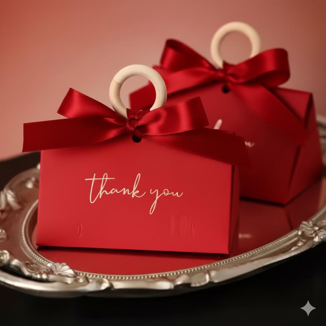 Red Triangle Candy Box Wedding Favors, DIY Gift 12.5x7.5x7cm Packaging ...