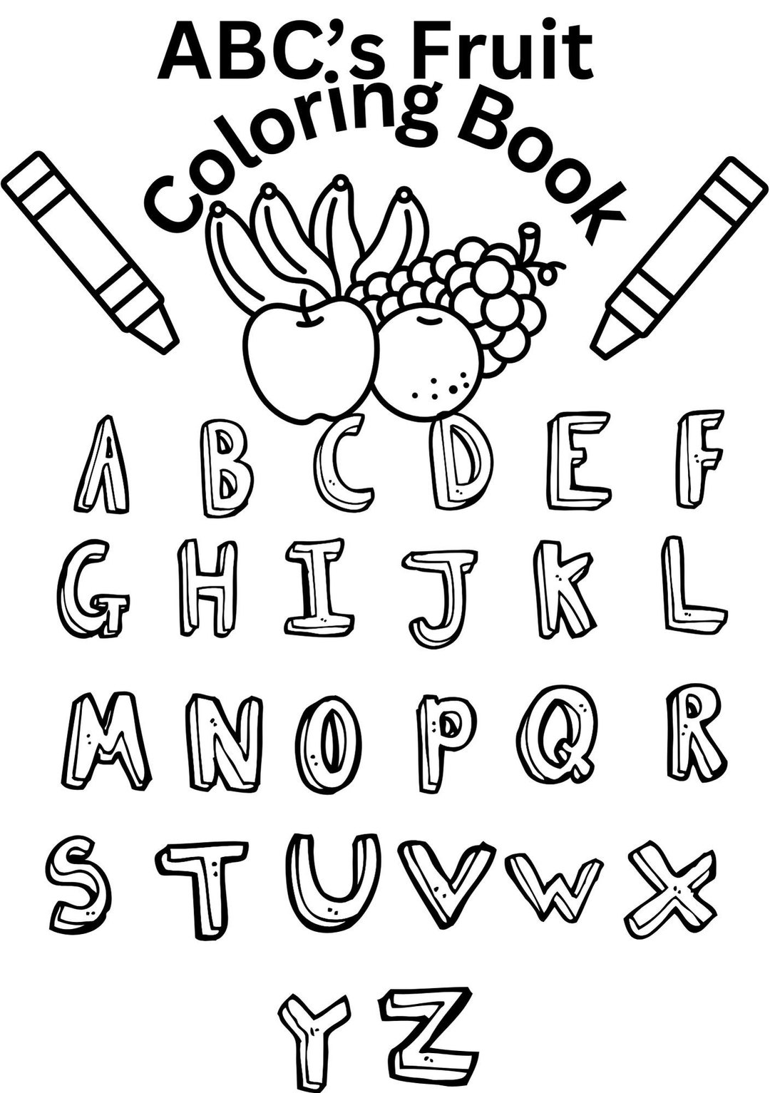 Abc's Fruit Coloring Book for Kindergarten - Etsy