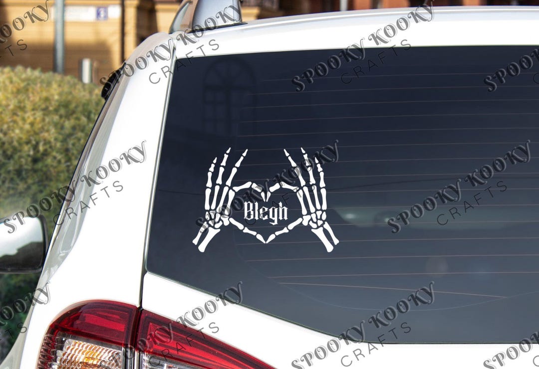 Blegh Skeleton Hands Car Decal | Metal Music Vinyl Sticker - Etsy