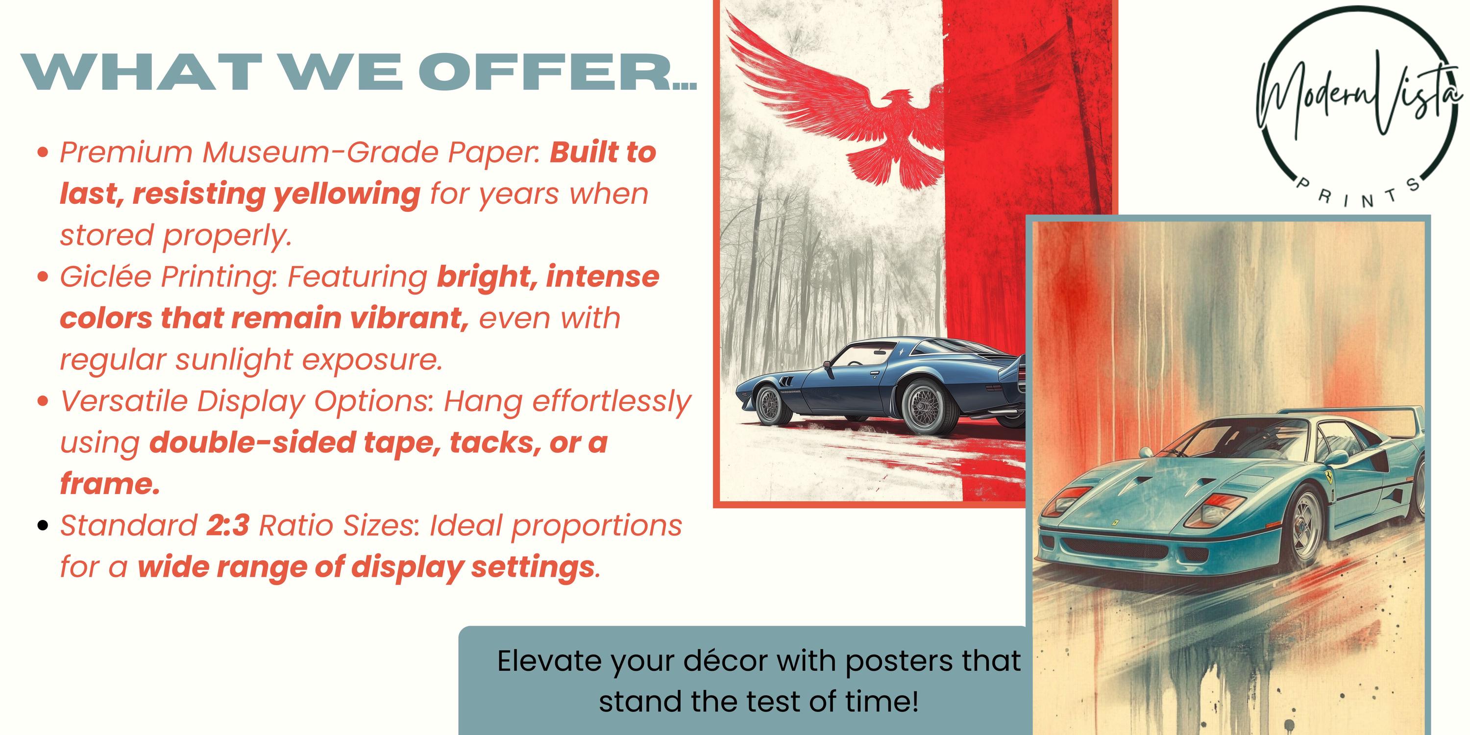 Chevrolet Camaro Red Car Poster | Minimalist Wall Art Decor | Classic ...