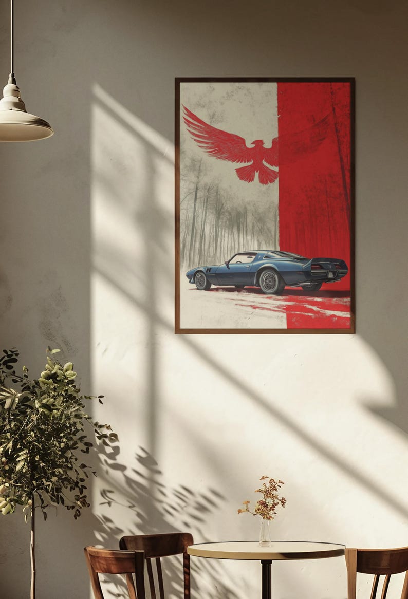 Vintage Trans Am Pontiac Firebird Poster, Classic Car Wall Art, Retro ...