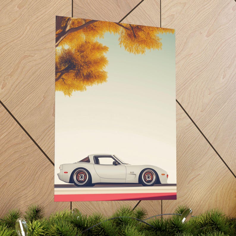 Mazda MX-5 NA Miata Poster | White Car Art | Autumn Retro Print ...