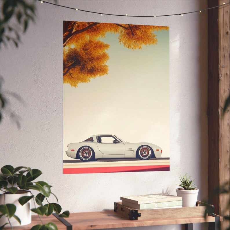 Mazda MX-5 NA Miata Poster | White Car Art | Autumn Retro Print ...