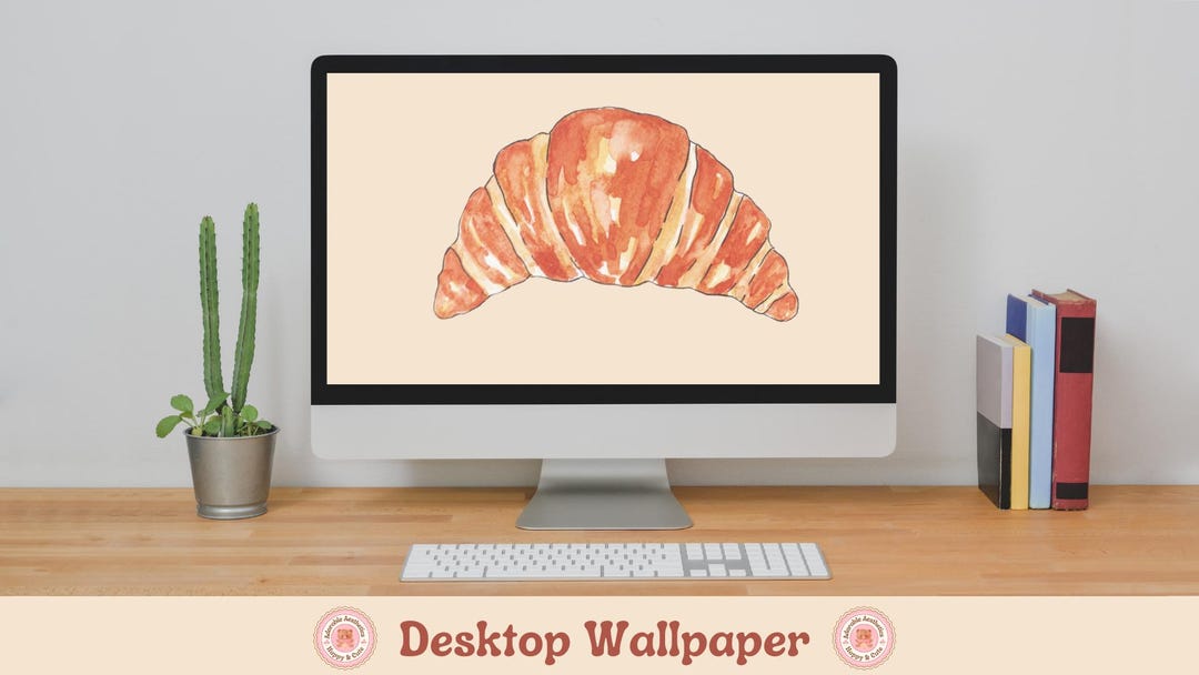 Croissant Desktop Wallpaper, Pastry, French, Bakery Shop, Cute, Desktop ...