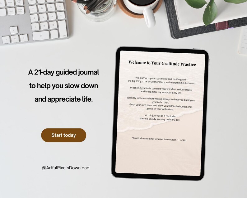 21-day Gratitude Journal: Daily Reflection & Self-care (printable PDF ...