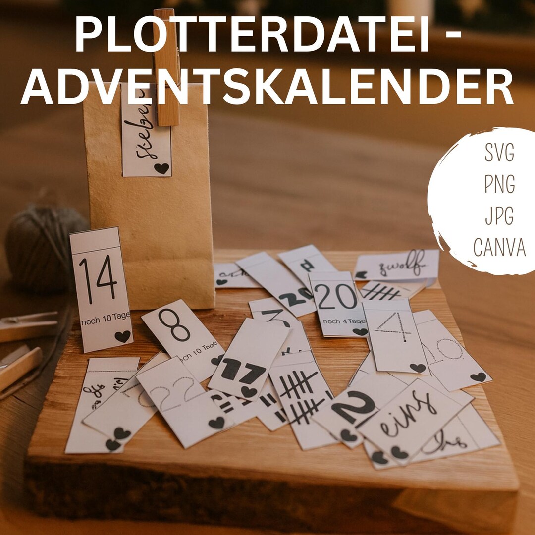DIY Advent Calendar Template in 4 Formats: SVG, PNG, JPG, Canva ...