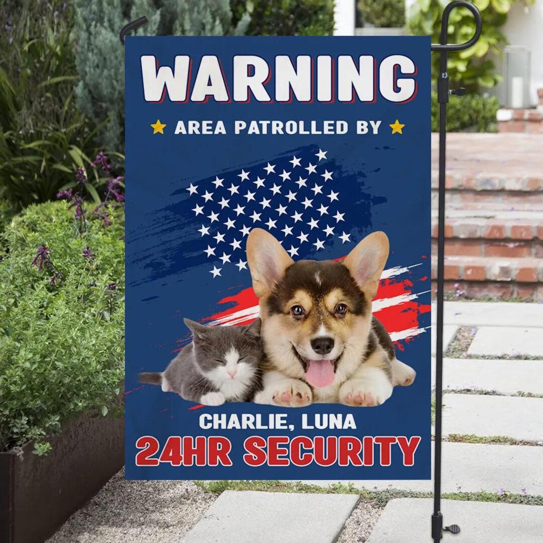 Area Patrolled by Pets Hero Ver Photo - Personalized Custom Flag, Gift ...