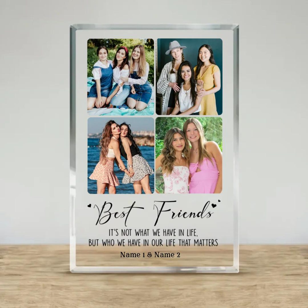 Personalized Best Friends Plaque Acrylic Block, Photo Presents for ...