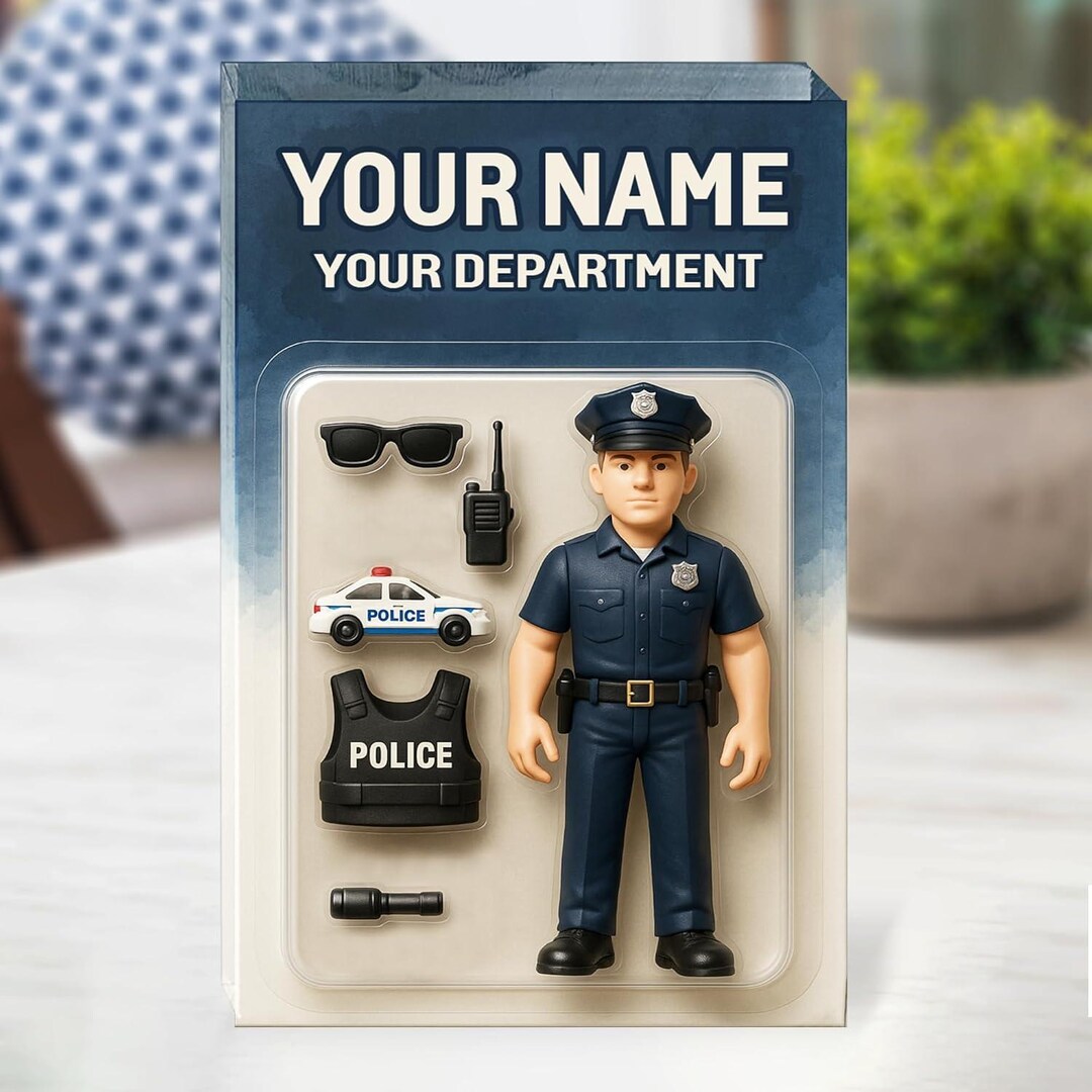 Police Officer Action Figure Pack Packaging Plaque, Father's Day Decor ...