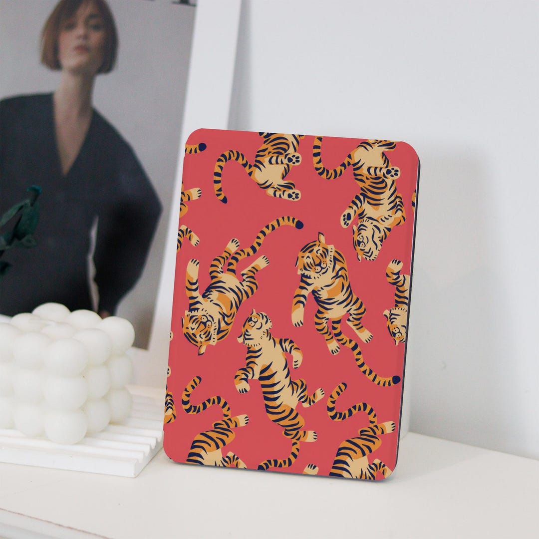 Red Cartoon Tigers Personalised Cover for Kindle 12/11/10 Case, Kindle ...
