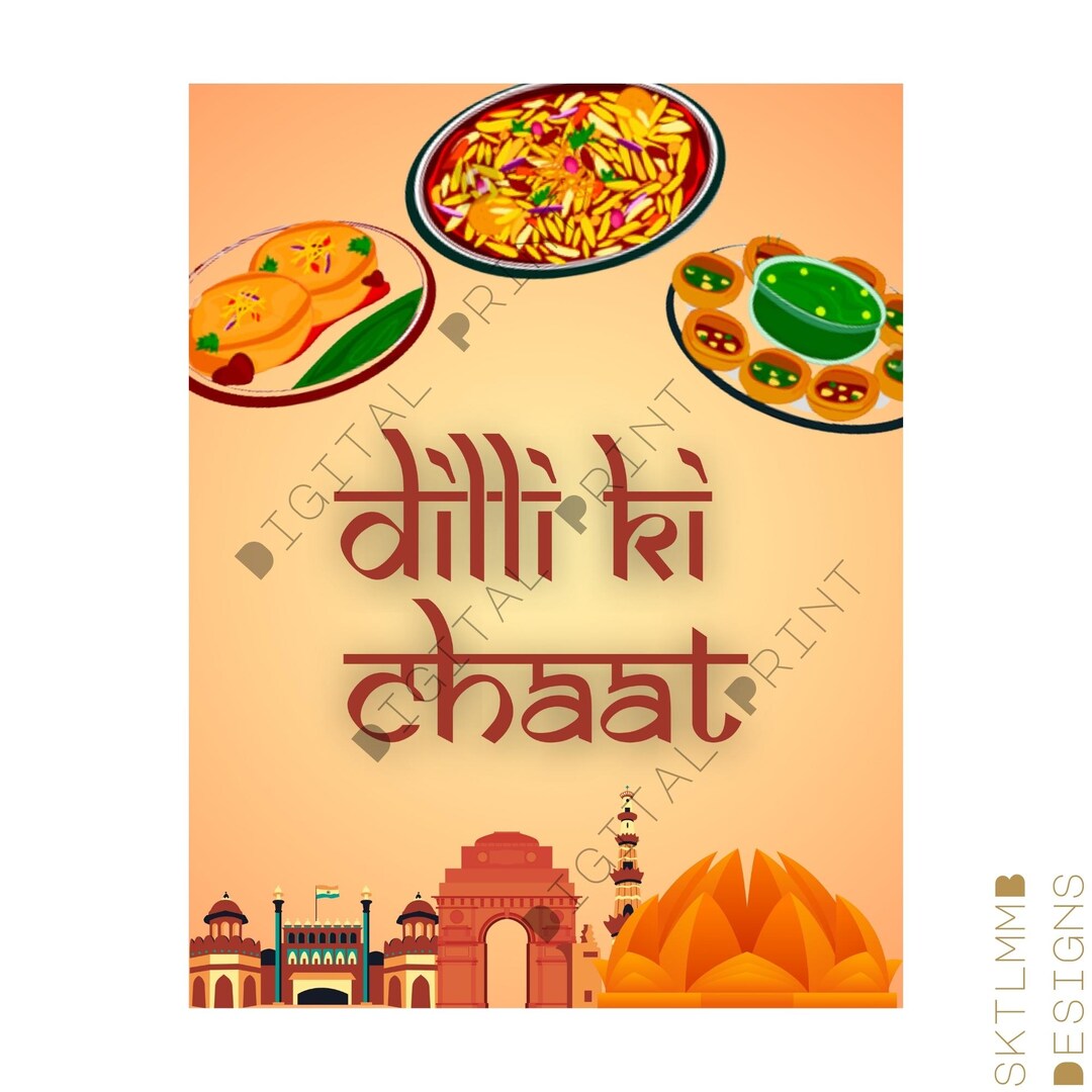 Indian Food Station Sign - Dilli Ki Chaat - Etsy