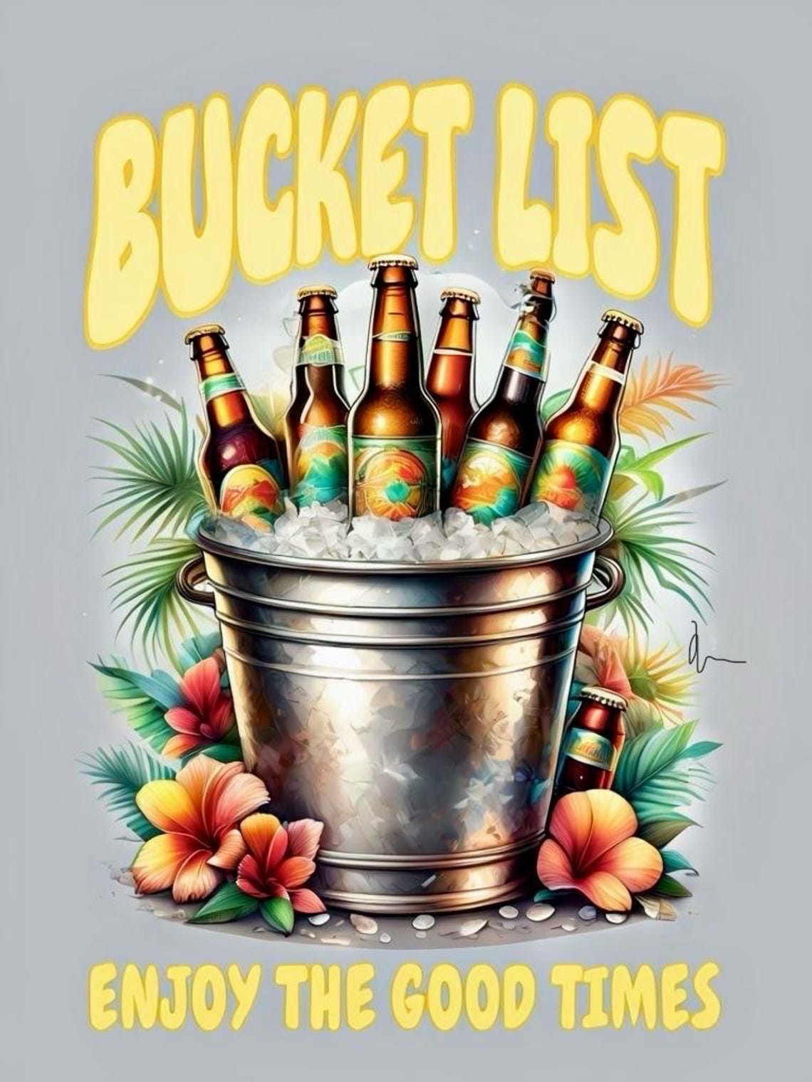 Bucket List Ice Beer Bucket, Bucket List Sublimation, Beer Art, Funny ...