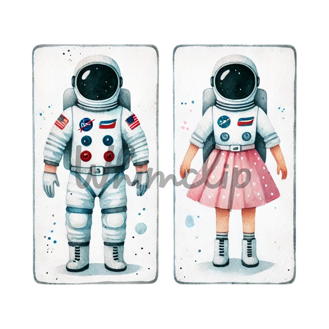 Space Explorer Astronaut Restroom Signs Clipart Digital Art for Mens ...