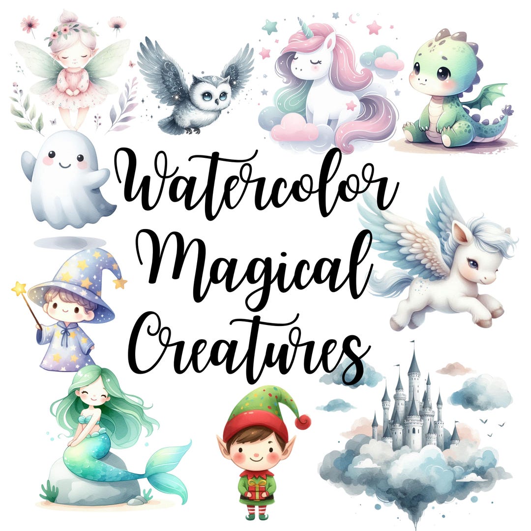 Magical Creatures Clipart PNG – Mermaid, Wizard, Dragon & More ...