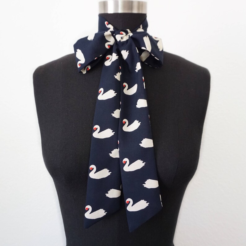 Swan Bow Scarves 2 Styles Skinny Scarf Bird Print Scarf - Etsy