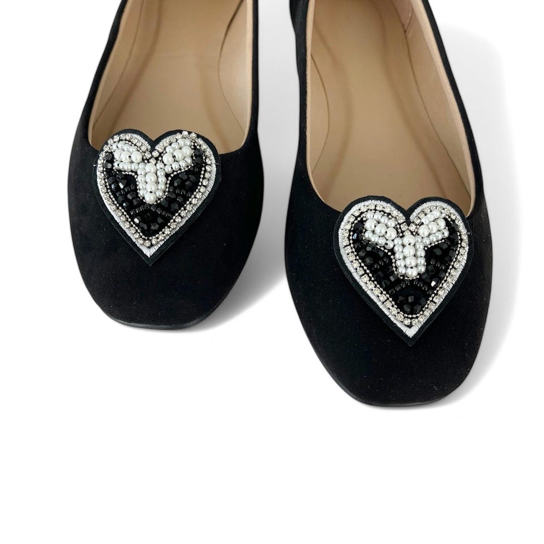 Beaded Rhinestone Heart Shoe Clips | Beaded | Sequins | Jeweled ...