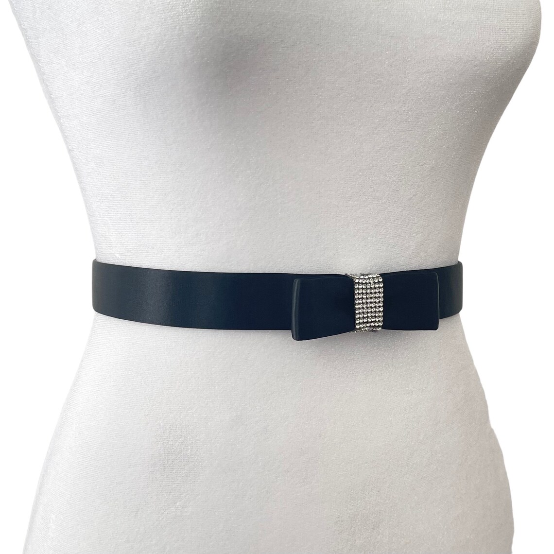 Satin Mini Bow Belt With Rhinestones | 4 COLORS | Formal | Bridal ...