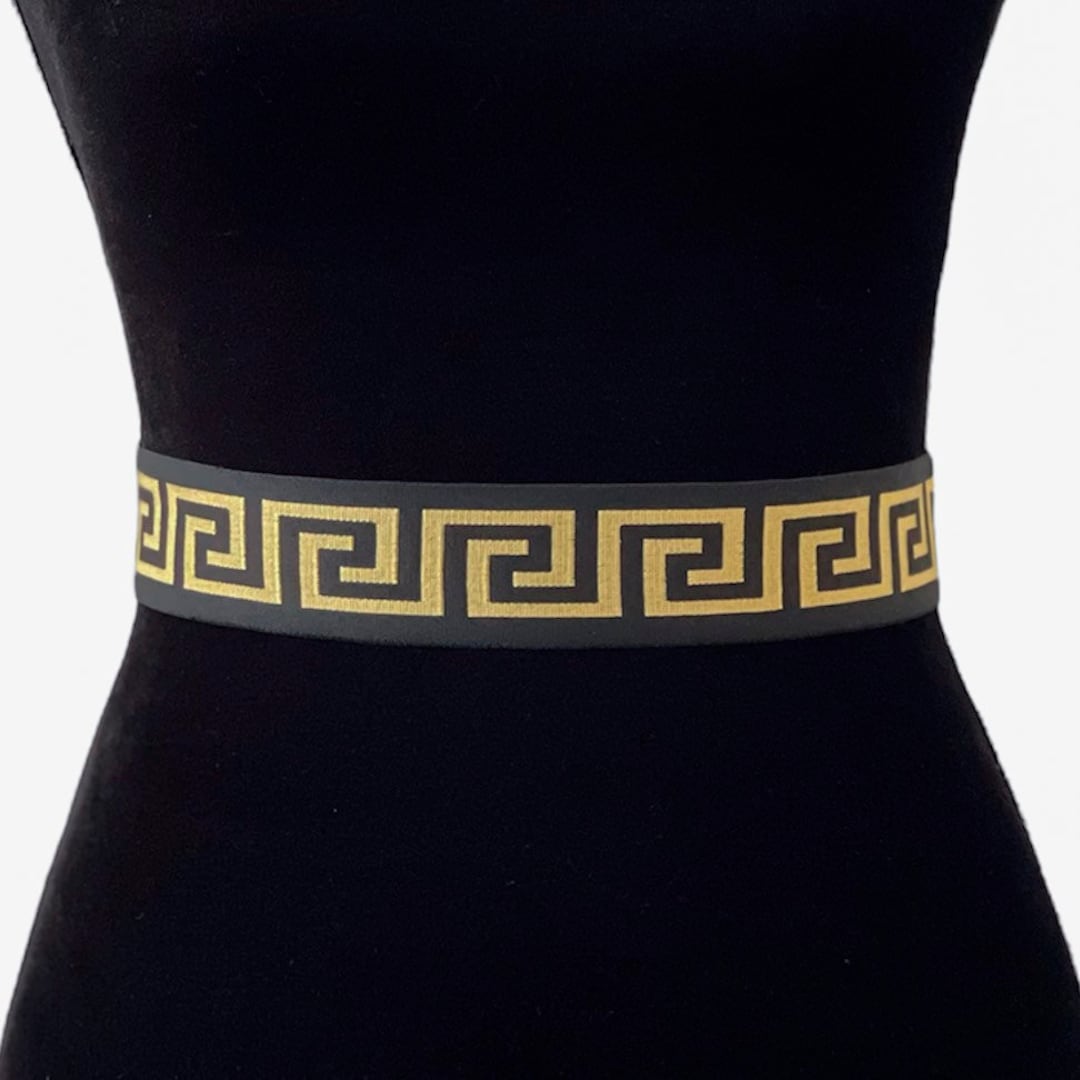 Greek Key Elastic Band Belts | Designer Belt | Holiday Belt | Party ...