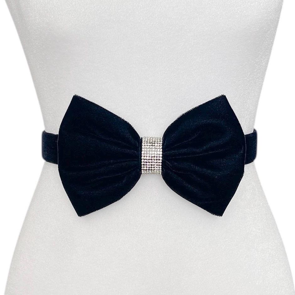 Velvet Bow Belt With Rhinestones | 5 COLORS | Black | Designer ...